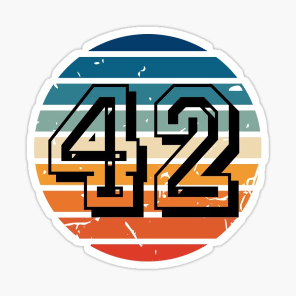 Pegatina «Número 42 Vintage Retro Sport Sunset Birthday Squad Números ...