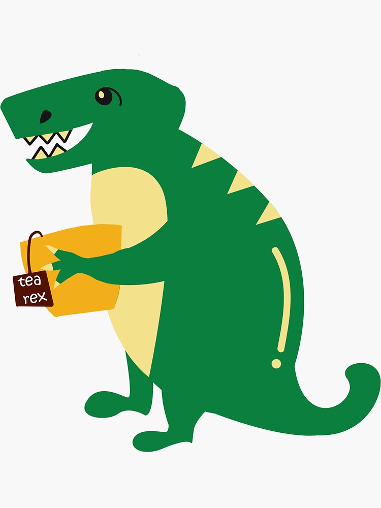 "Tea rex Illustration sticker" Sticker for Sale by Aga21 | Redbubble