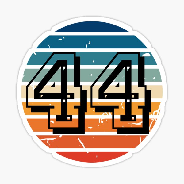 "Number 44 Vintage Retro Sport Sunset Birthday Squad Racing Numbers ...