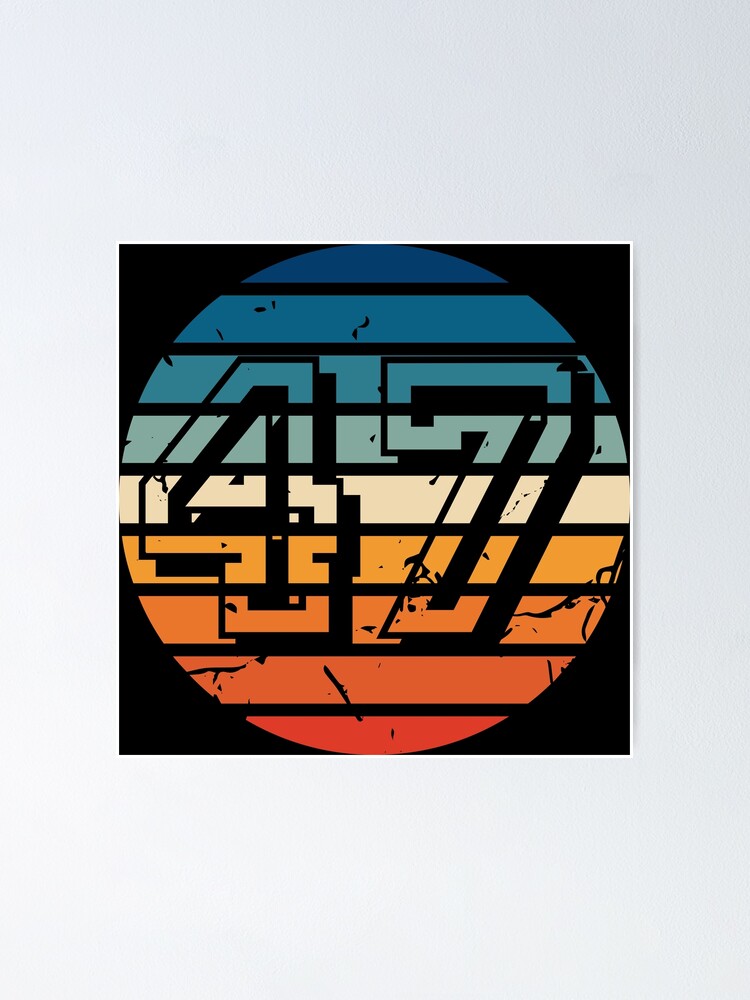 "Number 47 Vintage Retro Sport Sunset Birthday Squad Racing Numbers ...