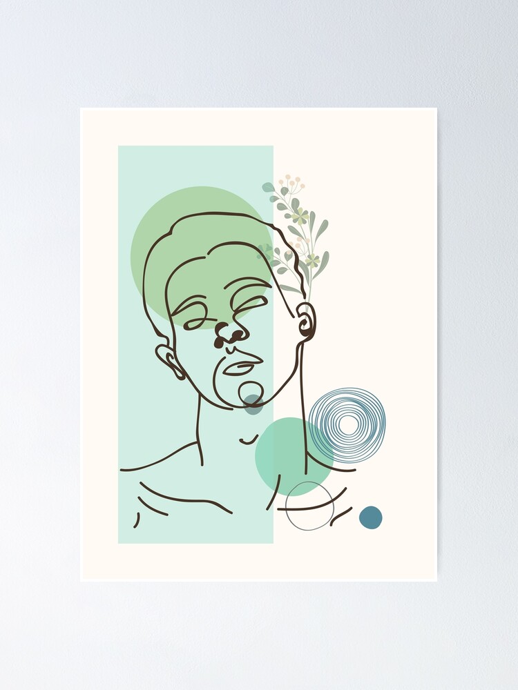 "Geometric Man Line Art" Poster for Sale by marknprints | Redbubble