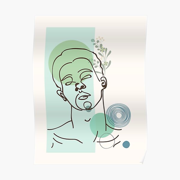 "Geometric Man Line Art" Poster for Sale by marknprints | Redbubble