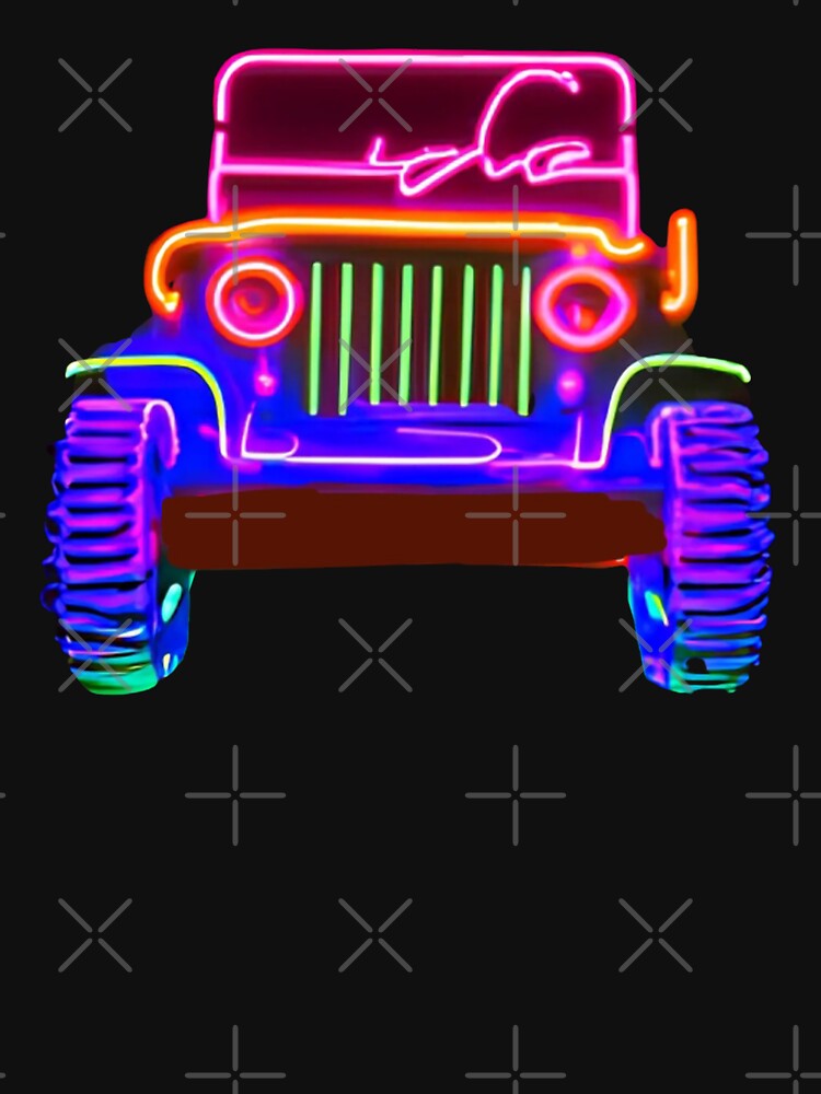 "Dark Neon Jeep front end art print" T-shirt for Sale by ...
