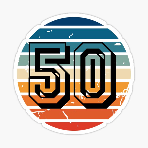 "Number 50 Vintage Retro Sport Sunset Birthday Squad Racing Numbers ...