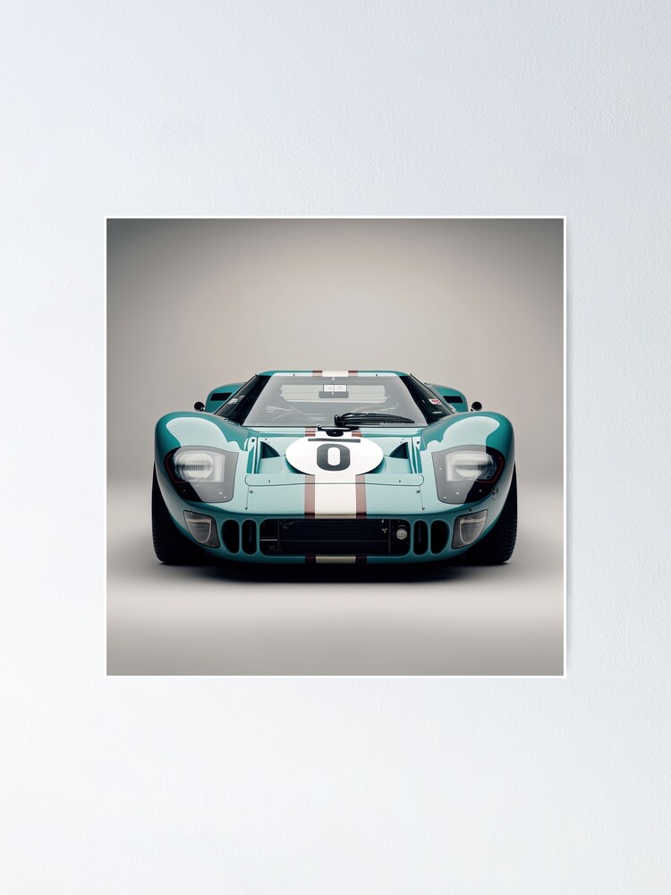 "Ford GT40 Front View, Green & Front View" Poster for Sale by OwnByCats ...