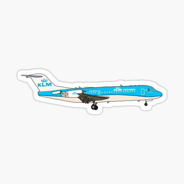 "KLM Fokker 70" Sticker for Sale by atlspotter | Redbubble