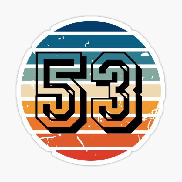 "Number 53 Vintage Retro Sport Sunset Birthday Squad Racing Numbers ...