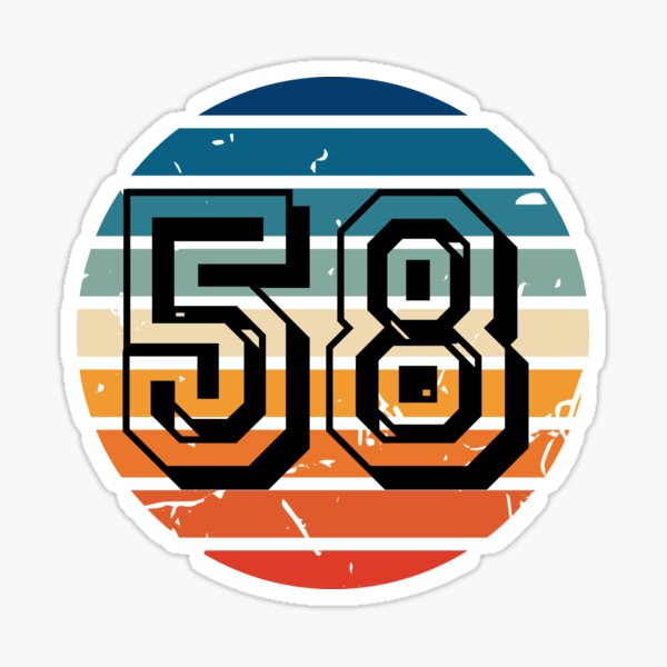 "Number 58Vintage Retro Sport Sunset Birthday Squad Racing Numbers ...