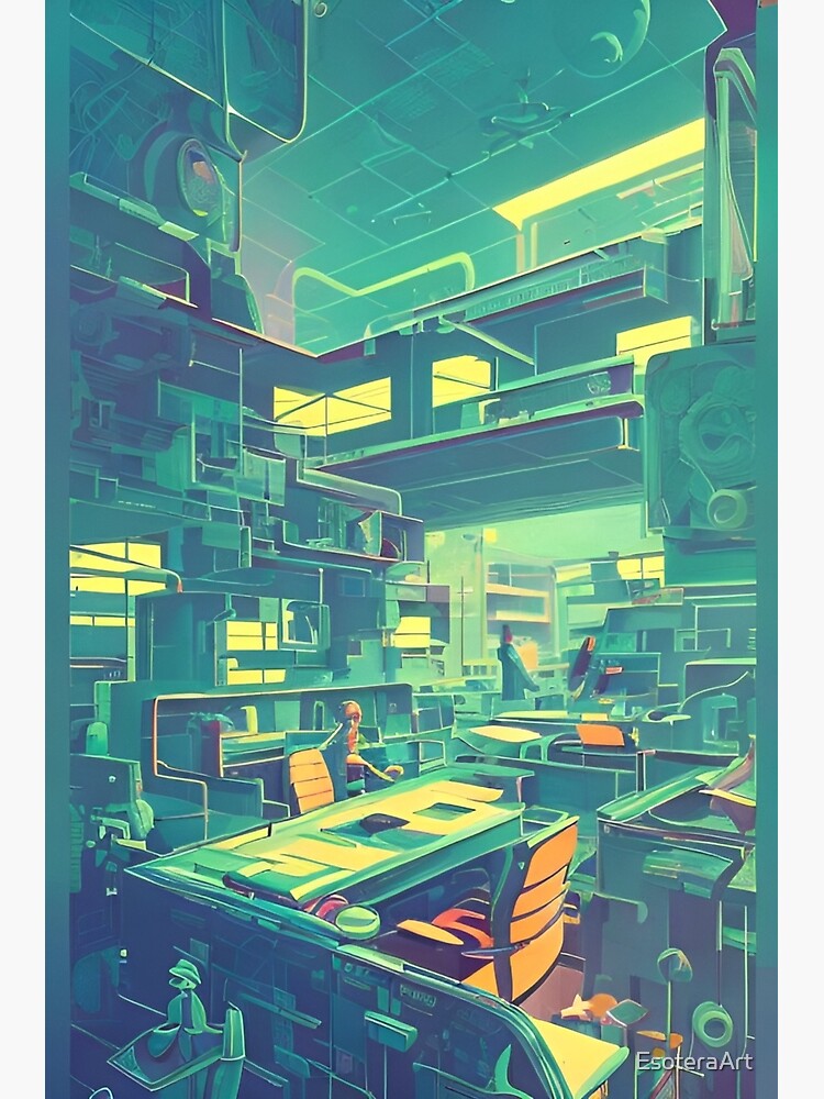 "Downtown Office, Year 2050" Poster for Sale by EsoteraArt | Redbubble