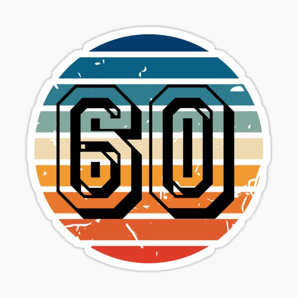 "Number 60 Vintage Retro Sport Sunset Birthday Squad Racing Numbers ...