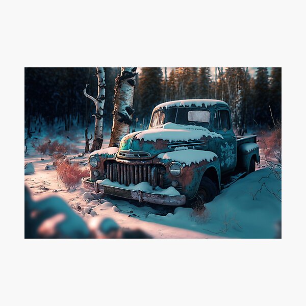 "Winter Pickup Truck #11, a perfect gift for all American Hot Rod fans ...