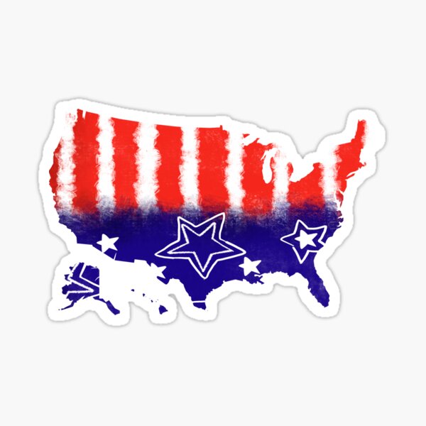 "Red, White and Blue Glory USA Map" Sticker for Sale by EbethS | Redbubble