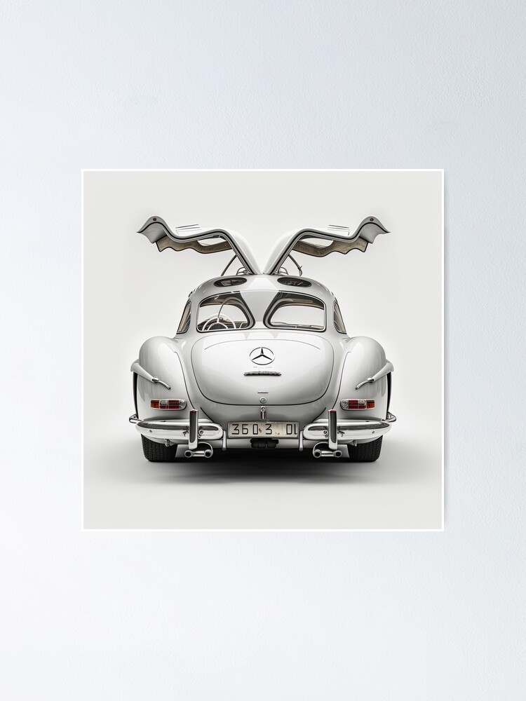 "Mercedes-Benz 300 SL “Gullwing” Rear View" Poster for Sale by ...