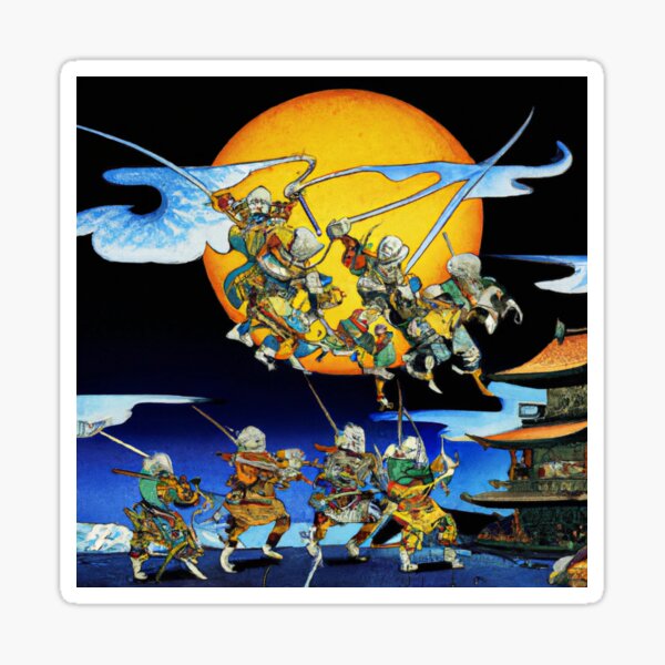 "Samurai at Nightfall - Ukiyo-e Art" Sticker for Sale by EldadBS ...