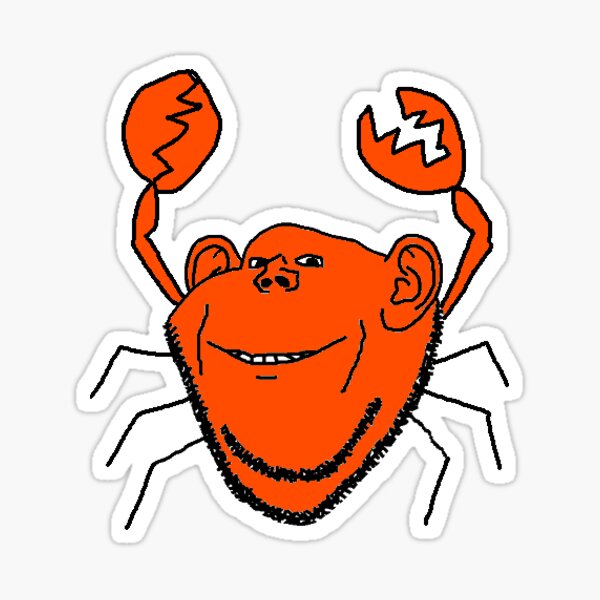 "Impish Soyjak Crab" Sticker for Sale by spva | Redbubble