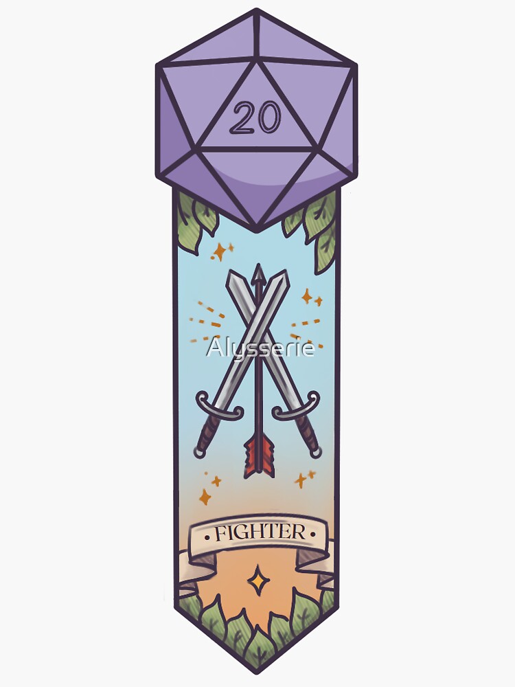 "Dungeons & Dragons Fighter" Sticker for Sale by Alysserie | Redbubble