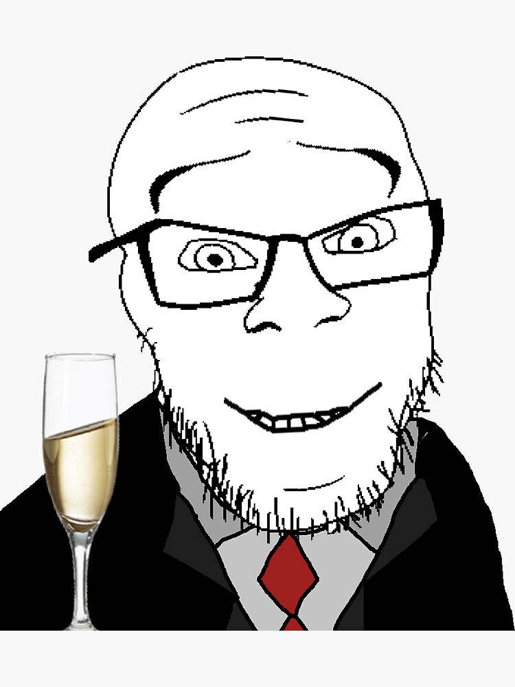 "Happy Feral Soyjak" Sticker for Sale by spva | Redbubble