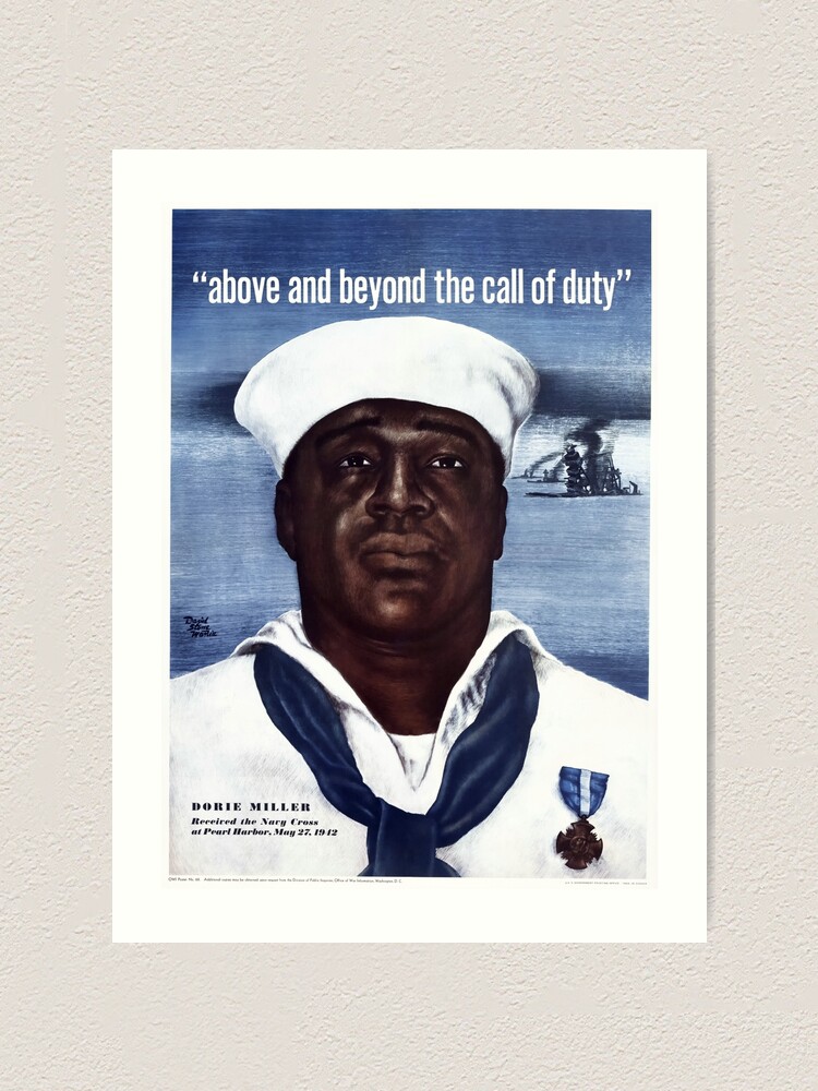 "Office Of War Information US Propaganda Print with Dorie Miller, US ...