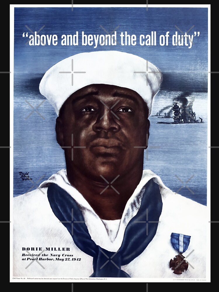 "Office Of War Information US Propaganda Print with Dorie Miller, US ...