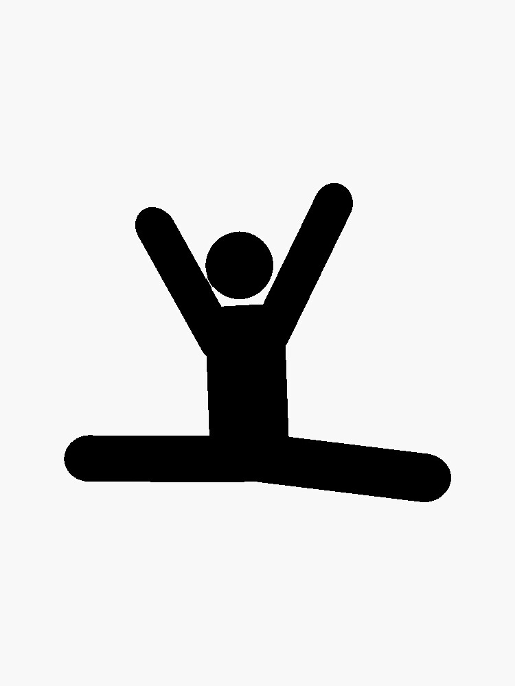 "splits stick figure" Sticker for Sale by melanddad | Redbubble
