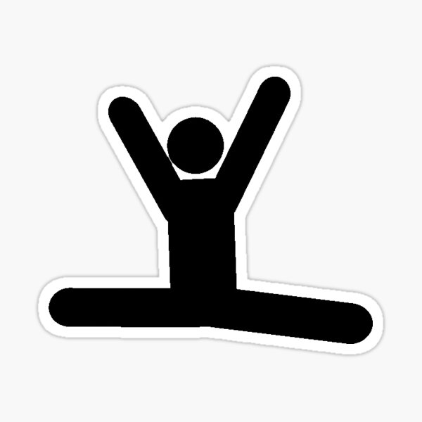 "splits stick figure" Sticker for Sale by melanddad | Redbubble