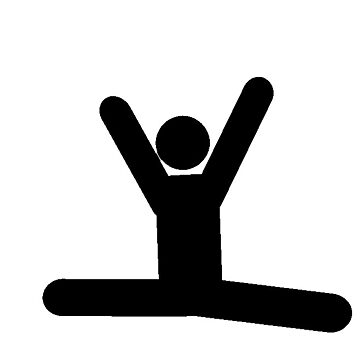 "splits stick figure" Sticker for Sale by melanddad | Redbubble