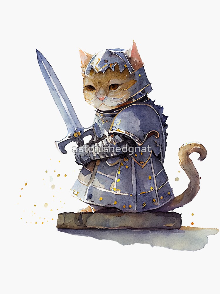 "Cat Knight" Sticker for Sale by astonishedgnat | Redbubble