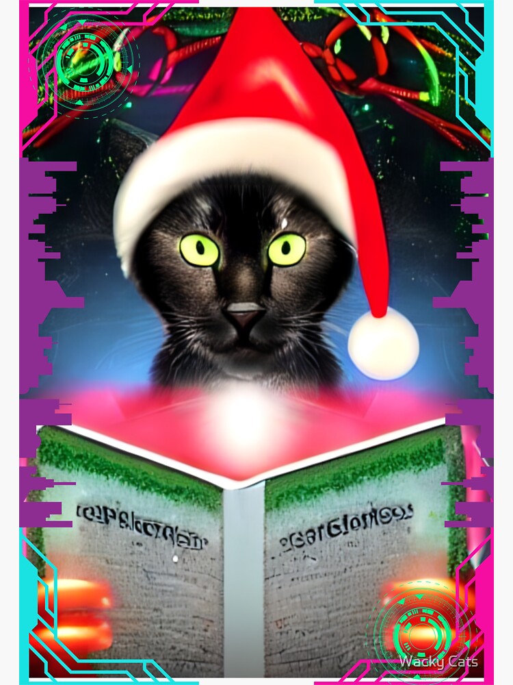 "Black Cat Christmas,The Cat Sith reading book, Celtic God Cyberpunk ...