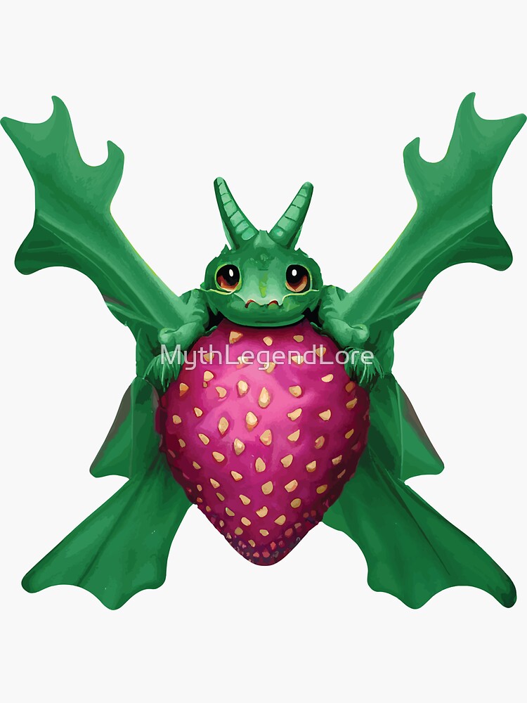 "Strawberry Dragon" Sticker for Sale by MythLegendLore | Redbubble