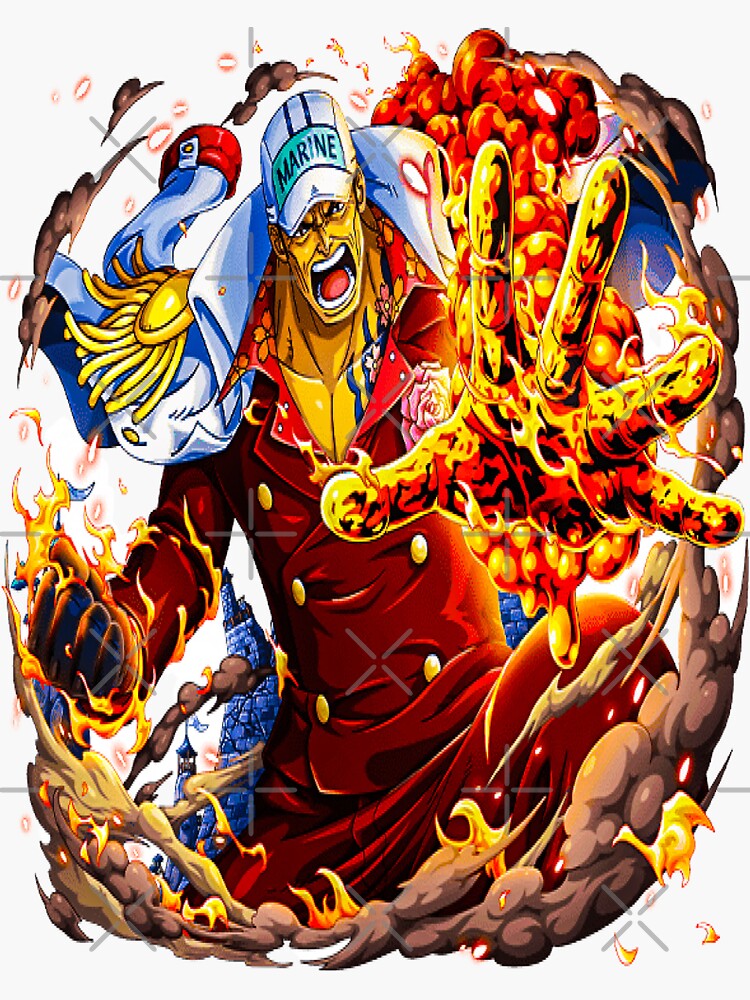 "Admiral Akainu " Sticker for Sale by Anim-MangaLovrs | Redbubble