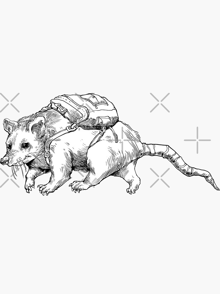 "Backpack School Possum" Sticker for Sale by Evumango | Redbubble