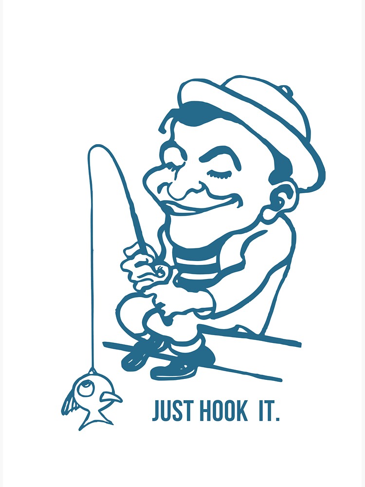 "Just hook it." Sticker for Sale by Arnavx | Redbubble