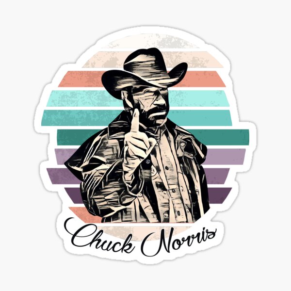 "chuck norris - vintage classic digital art " Sticker for Sale by Art ...