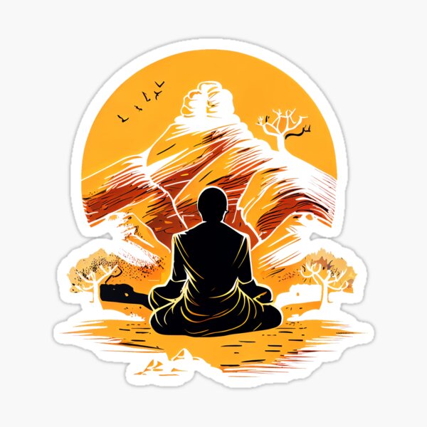 "Meditate with Nature" Sticker for Sale by gregblomberg | Redbubble