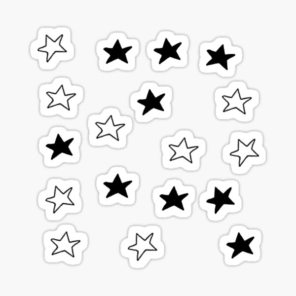 Black And White Mini Star Pack Sticker For Sale By Samausui Redbubble