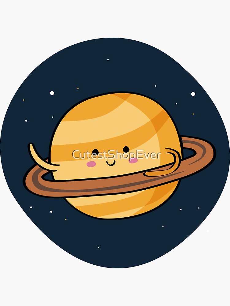 "Cute saturn illustration" Sticker for Sale by CutestShopEver | Redbubble