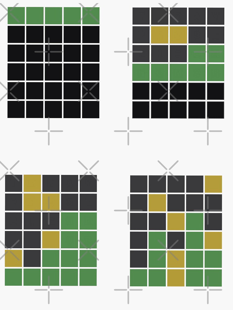 "Wordle Grid Bundle" Sticker for Sale by Sci-Art-Cafe | Redbubble