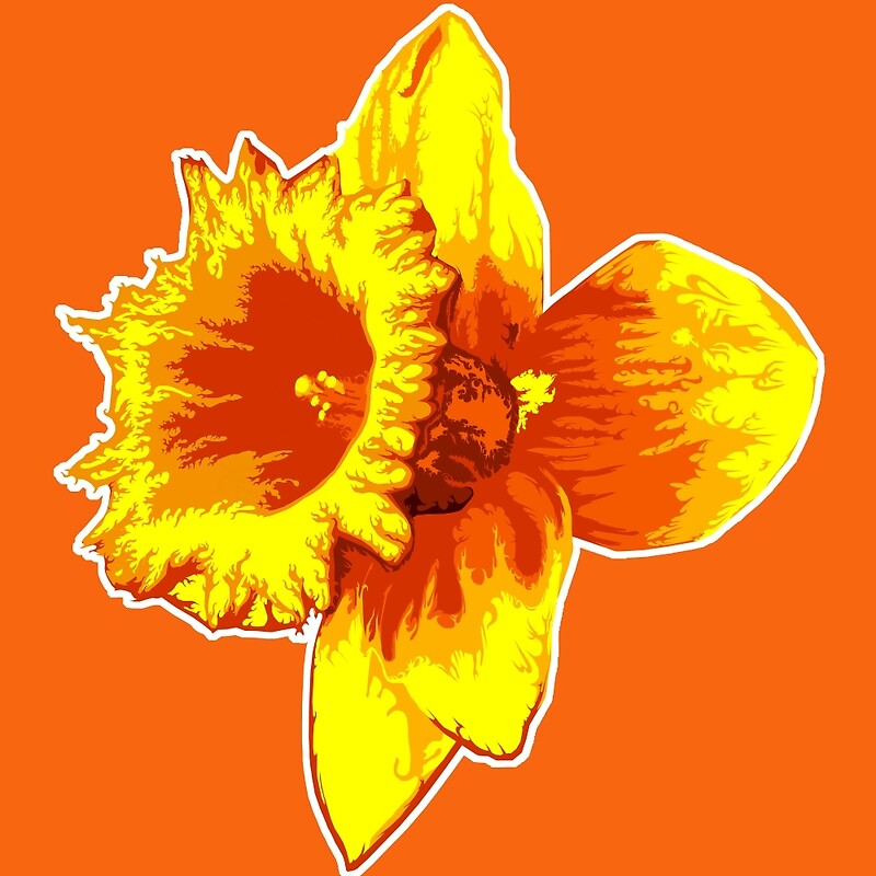 "Blood Orange Atomic Daffodil, Fire Flower, Apocalyptic Garden" by O O ...
