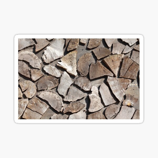 "Eye stacked gray logs, pieces of wood, firewood, background" Sticker ...