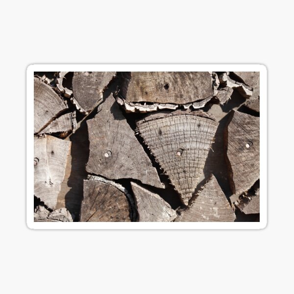 "Eye stacked gray logs, pieces of wood, firewood, background" Sticker ...