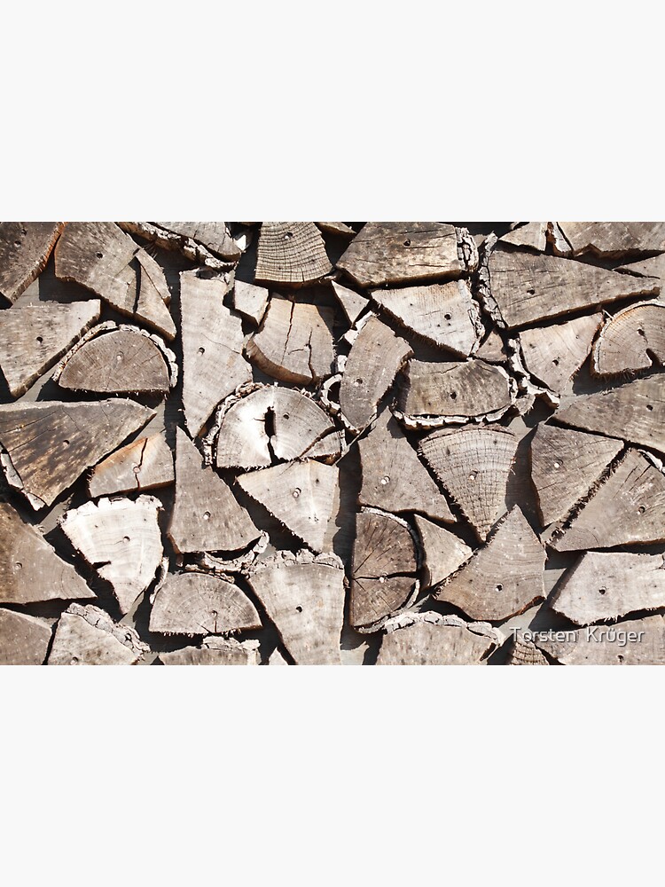 "Eye stacked gray logs, pieces of wood, firewood, background" Sticker ...