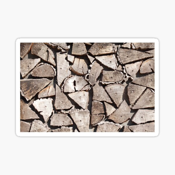"Eye stacked gray logs, pieces of wood, firewood, background" Sticker ...