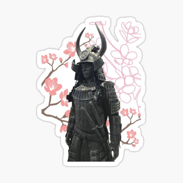 "Obsidian Samurai XXIX (2022) with Cherry Blossoms" Sticker for Sale by ...