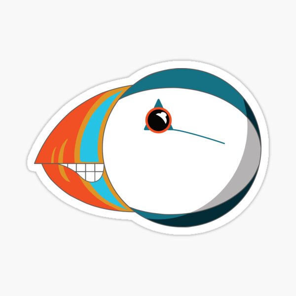 "Puffin with a Cheeky Grin!" Sticker for Sale by dkasap | Redbubble