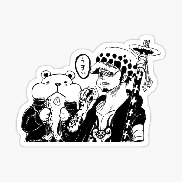 "One Piece Trafalgar Law and Bepo" Sticker for Sale by animeshopcenter ...