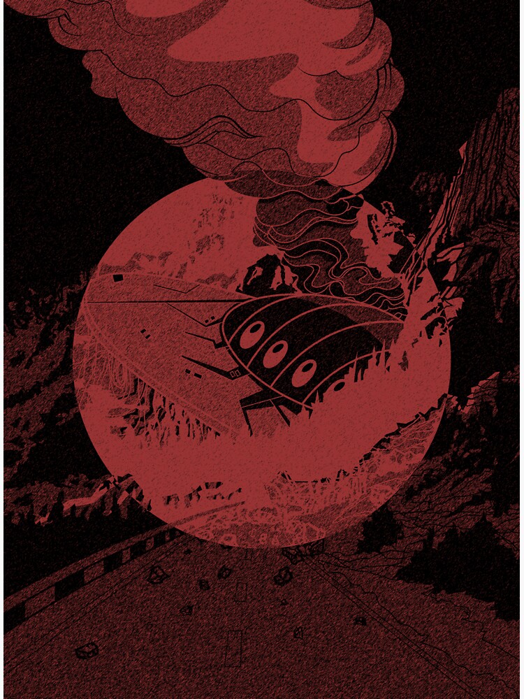 "Red and black retro futuristic alien-bug adventure" Sticker for Sale ...