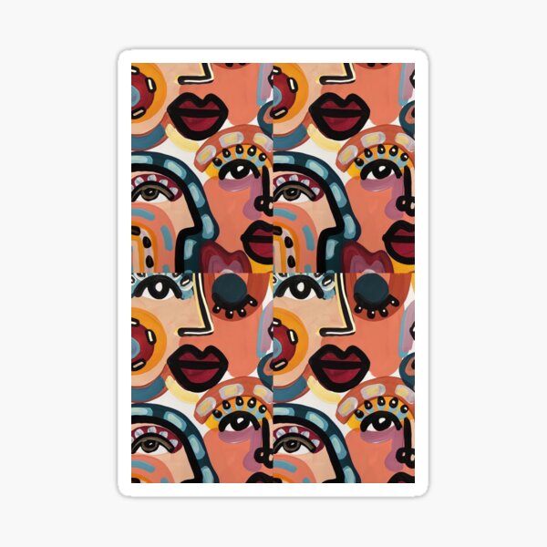 "Watercolor Half Face" Sticker for Sale by AI-Creation | Redbubble