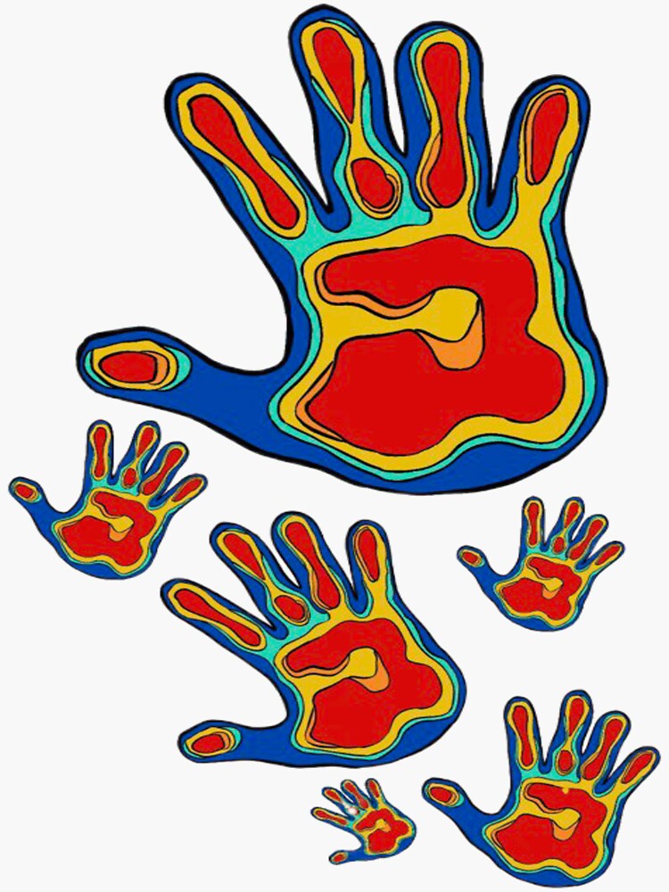 "Heat map hands print design." Sticker for Sale by We-Rise | Redbubble