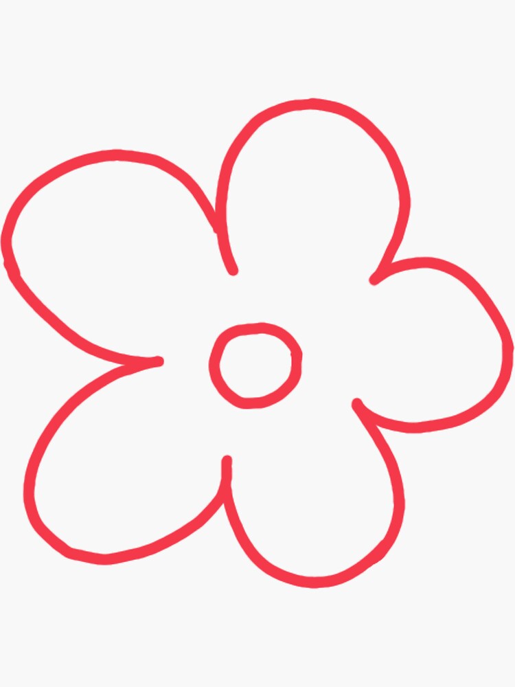 "Simple red flower " Sticker for Sale by ArtsByAsia | Redbubble