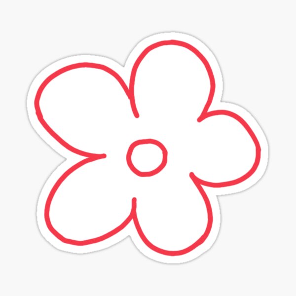 "Simple red flower " Sticker for Sale by ArtsByAsia | Redbubble
